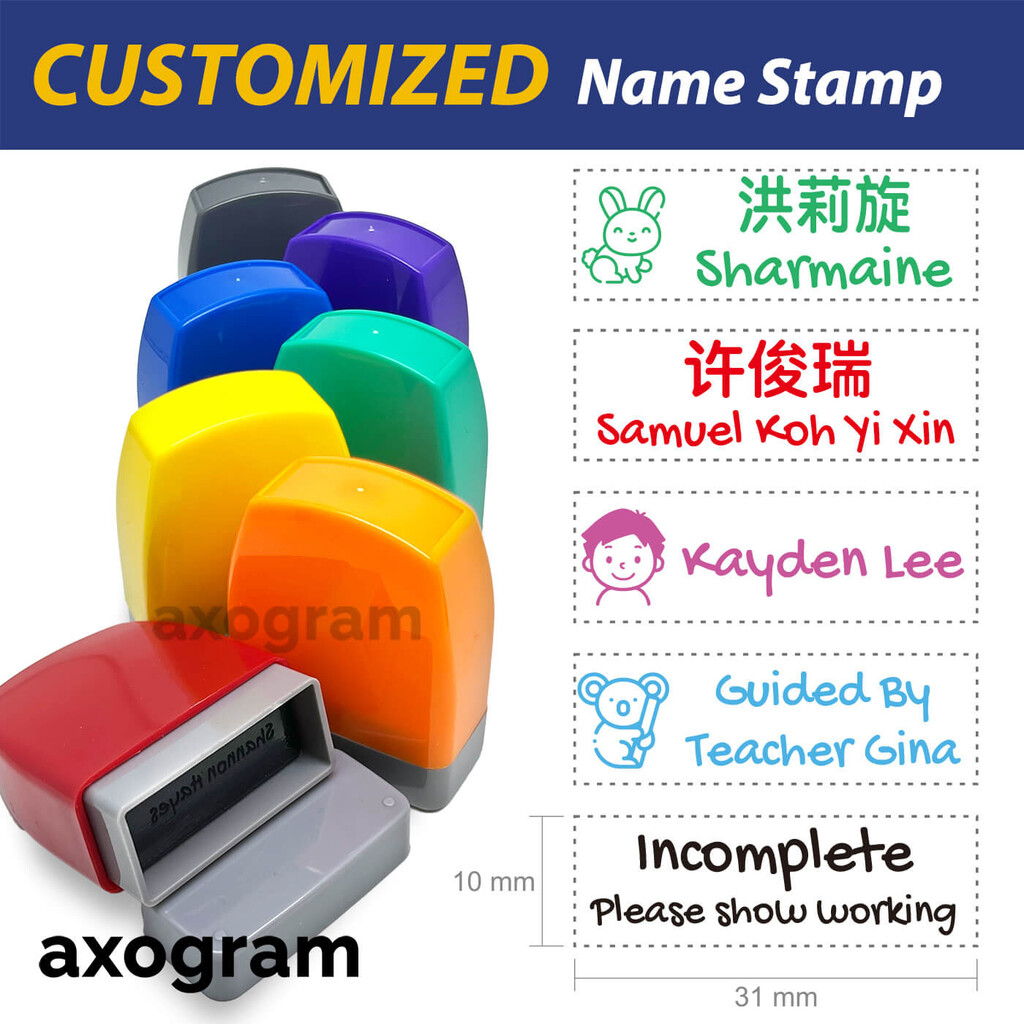 Budget friendly pre-inked self inking rubber stamps for everyday use - axogram