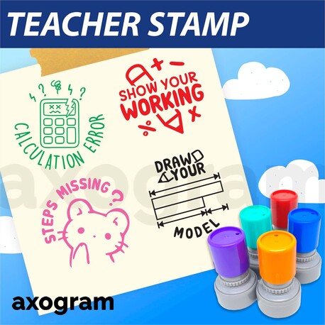 Teacher stamps for mathematics subject use in the classroom - axogram