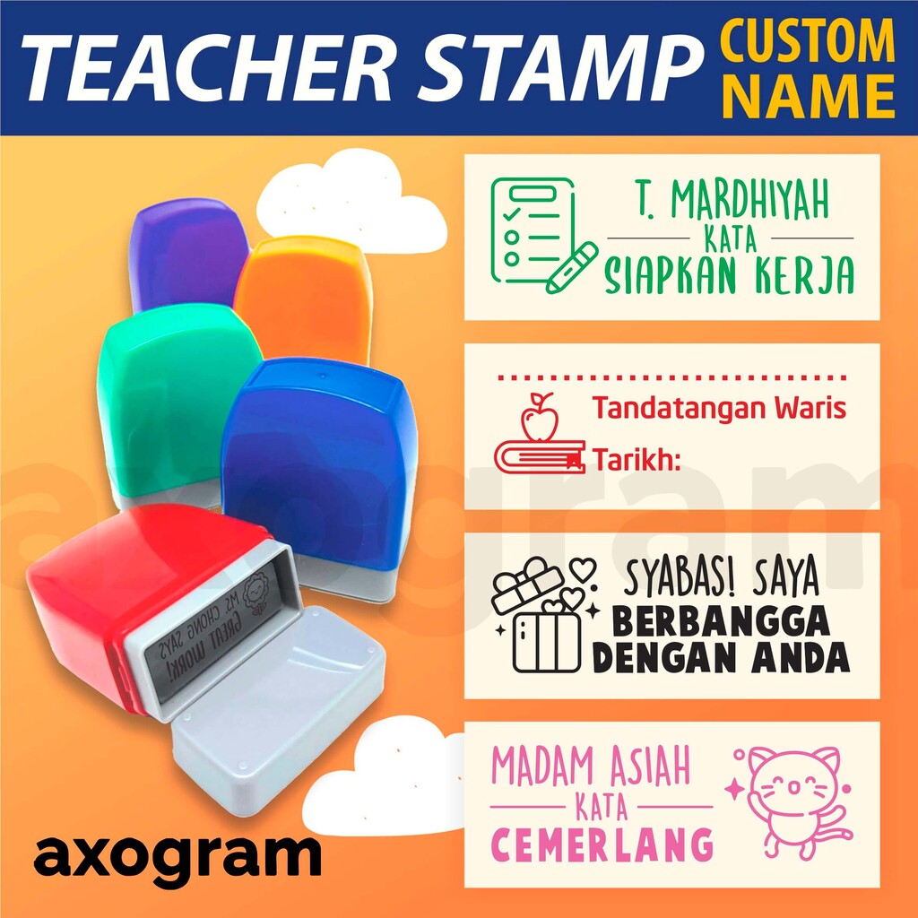 Teacher stamps for mother tongue language subject use in the classroom - axogram