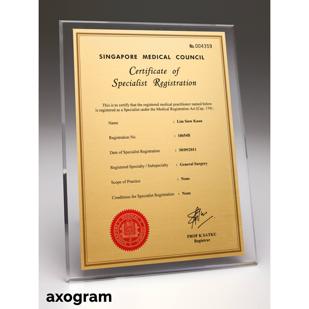 Prestige acrylic plaques to showcase degrees and certifications - axogram